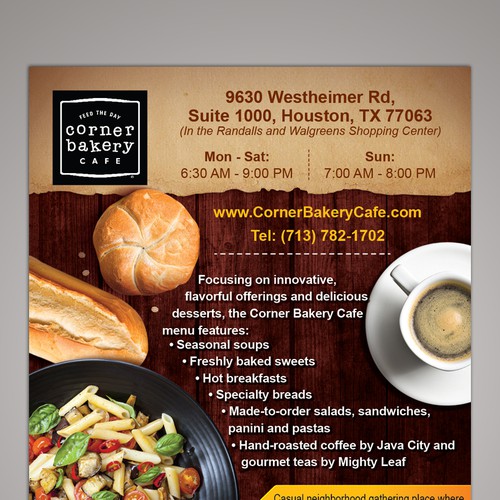 Create an ad for Corner Bakery Cafe | Postcard, flyer or print contest