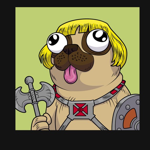 Designs | A cartoon pug character - nft project | Character or mascot ...