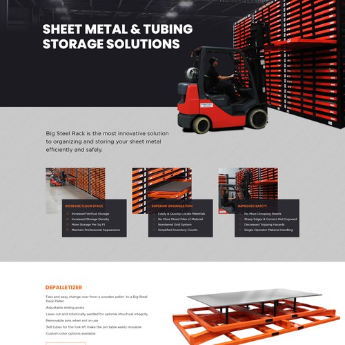 Help us design a great website for a BIG STEEL RACK | Web page design ...