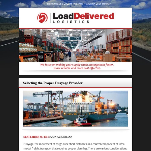 Create an eye-catching newsletter template for Load Delivered Logistics ...