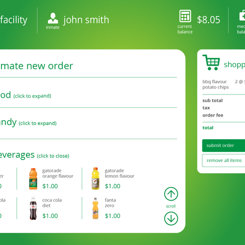 Kiosk login and menu system | Other web or app design contest