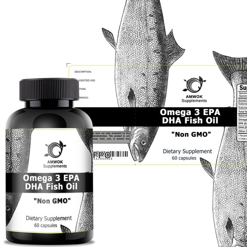 Create a label for Fish Oil supplement that will be placed on bottle ...