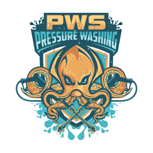 Pressure Washing Company with a Kraken/Poseidon/Awesome logo. | Logo ...