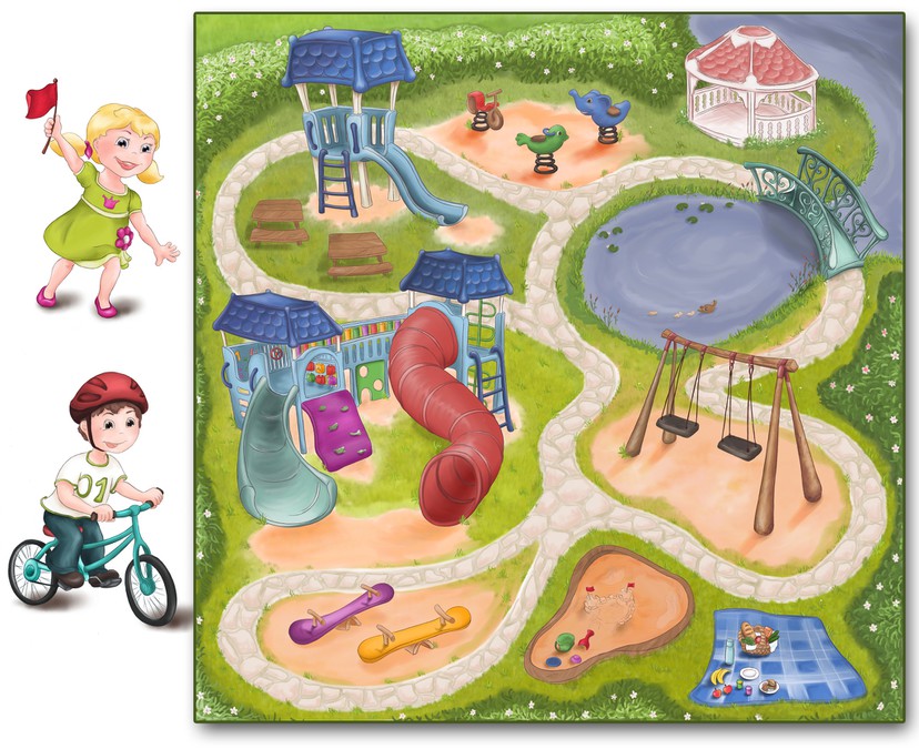 Create an interactive story telling set with board and characters ...