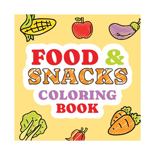 Designs | Square Cover for Food & Snacks Coloring Book | Book cover contest