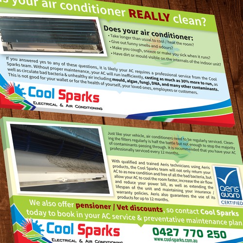 Air Conditioning Service flyer that looks "healthy and clean ...
