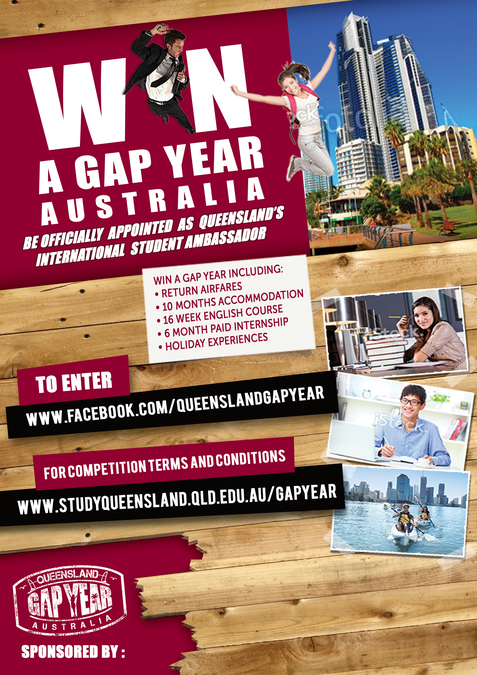 Flyer for Facebook Contest to Win a Gap Year to Queensland Australia ...