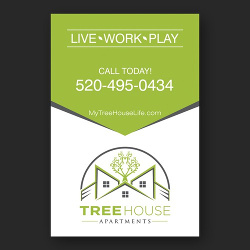 Designs | Treehouse Apartments Banner | Signage contest