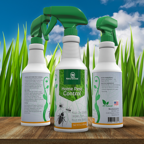 Create a label for a 16oz spray bottle for Natural Oust. This label is ...