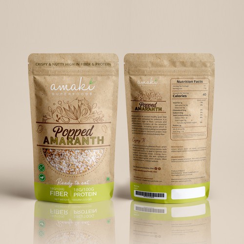 Designs | Design a stand-up pouch for a natural, healthy, superfood ...