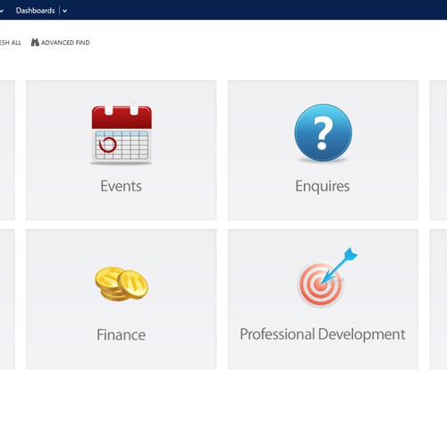 Dynamics CRM navigation dashboard | Landing page design contest