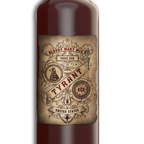Create an old school, high-end label for our original bloody mary mix ...