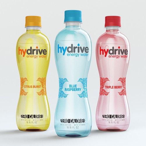 Create upscale, eye-catching bottle label for HYDRIVE Energy Water ...