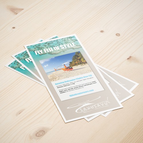 Fiji Helicopter tour agency needs eye catching flyer | Brochure contest