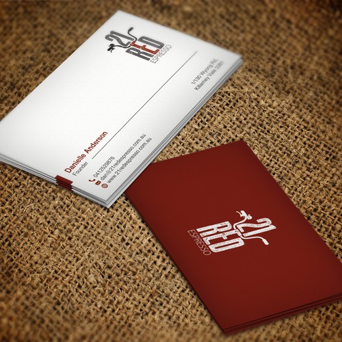 Set up my business cards so people will remember 21 Red Espresso ...