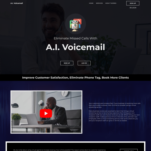 Designs | Homepage Design for A.I. Busness Phone System | Landing page ...