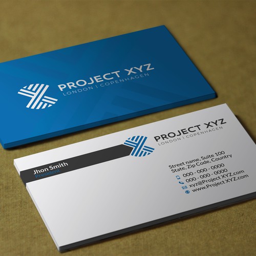 Project XYZ - business card for start-up asset manager | Business card ...