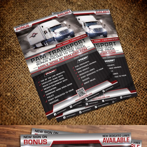 Create trucking ad to recruit drivers | Postcard, flyer or print contest