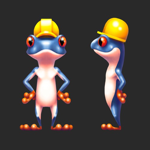 Create a fun & professional 3D Blue Frog Mascot | Illustration or ...