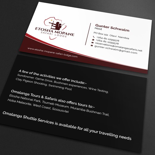 Omalanga Safaris | Etosha Mopane Safari Lodge - Business Cards ...