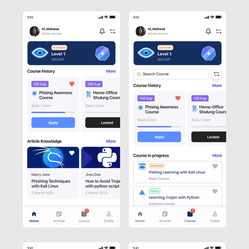 Designs | UI/UX Redesign for Cybersecurity Learning App – Intuition (4 ...