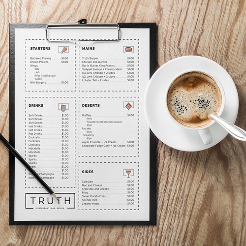 New soul food restaurant and bar menu | Menu contest