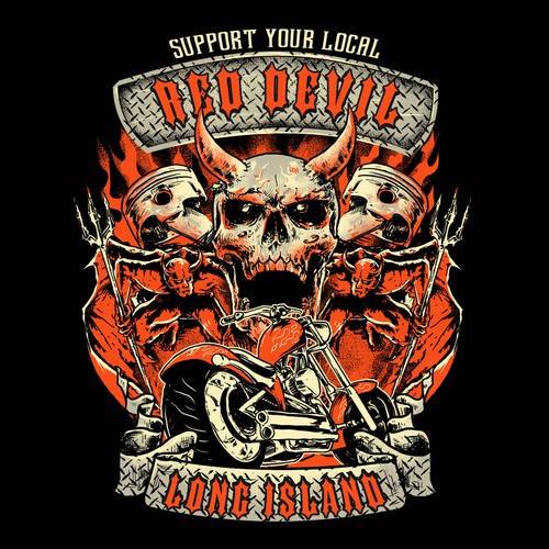 Red Devils Motorcycle Club T-Shirt Design (HARDCORE!) | concurso Camisa