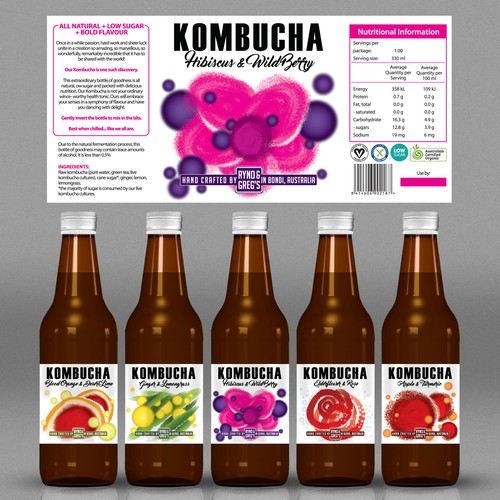 Create new bottle labels for a healthy drinks brand | Product label contest