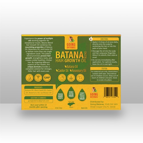 Designs | Design Product Label for Innovative Batana Blend Hair Growth ...