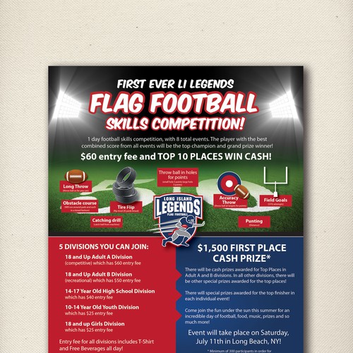 Create a very appealing flyer for 1 Day Football Skills Competition for ...