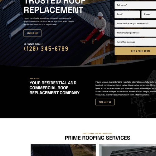 Designs | Standout Roofing Company Website Design. | Web page design ...