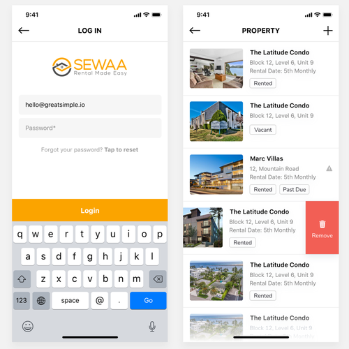 Property Rental App needs UI/UX designs | App design contest