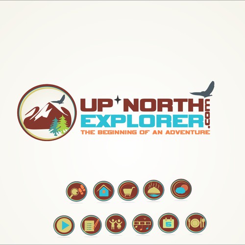 Rustic Travel Destination Logo and Flat Icons | Logo design contest