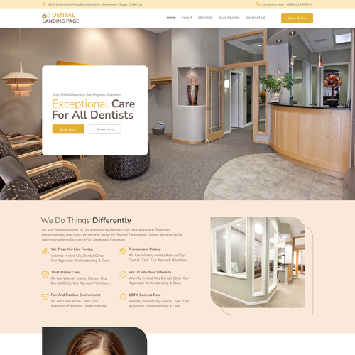 Designs | Home page for dental practice | Web page design contest