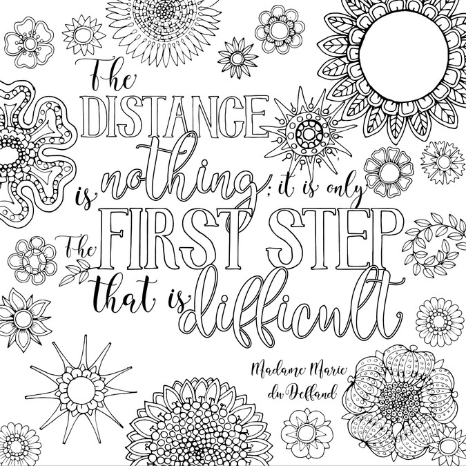 Create 8x8" Hand Lettered Coloring Poster Page | Poster contest