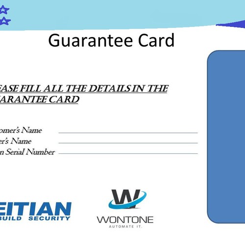 Key chain and guarantee card design | Other clothing or merchandise contest