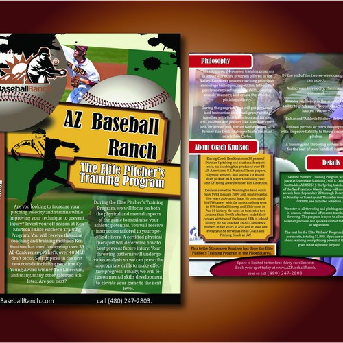 2-Sided Flyer for Elite Baseball Pitching Camps | Other business or ...
