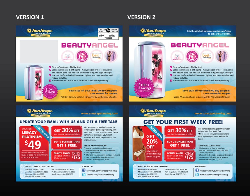 5 x 7 Postcard Design For Award Winning Tanning Salon | Print or ...