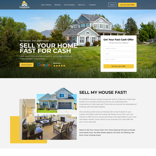 Designs | GoldMine Homes Website Build | Web page design contest