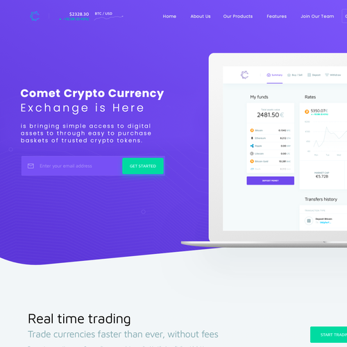 Crypto Currency Exchange WebSite Design | Web page design contest