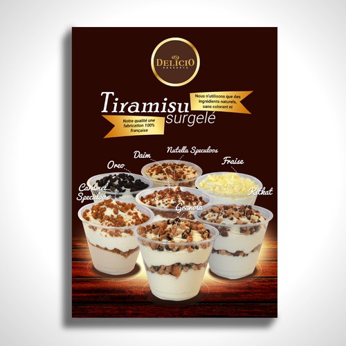 Créer une affiche de la marque de dessert tiramisu DELICIO / Create a ...