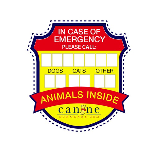 Pet Alert Sticker Design, FRESH NEW EYE CATCHING | Signage contest