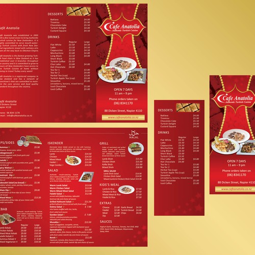 Brochure/ Takeaway Menu Design for Turkish Cafe | Brochure contest