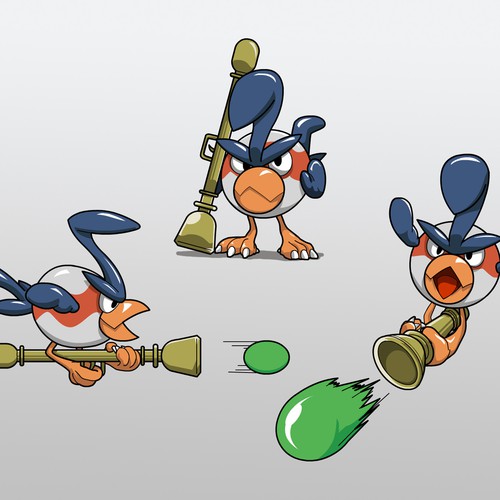 Shooting Bird character for Iphone/Android Game app | Illustration oder ...