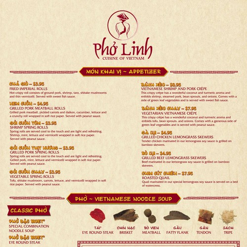 Designs | Authentic Vietnamese Restaurant Menu and Business Collaterals ...