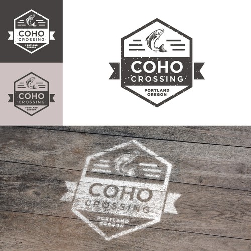 Design a splashy Salmon inspired logo for Coho Crossing | Logo design ...