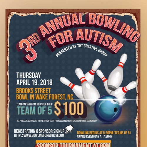 Design an Edgy Flyer for Bowling for Autism! | Poster contest