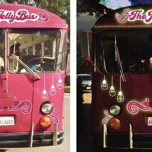 Design Exterior Graphics for a Retro Pink Party Bus | Illustration or ...