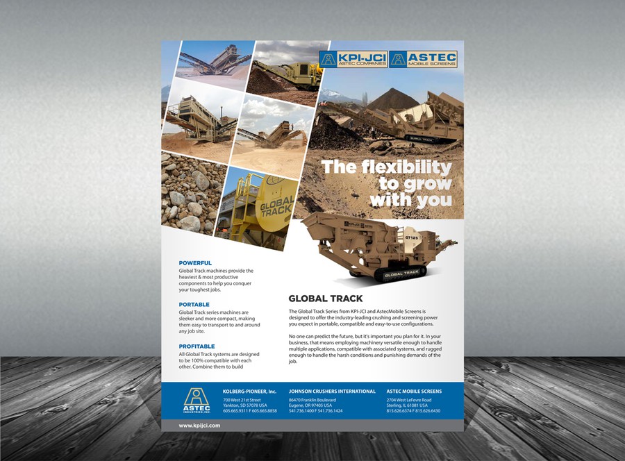 Create the next postcard or flyer for KPI-JCI & Astec Mobile Screens ...
