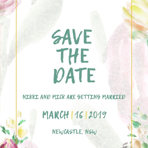 Australian Native Flower Inspired Wedding Invitation | Card or ...